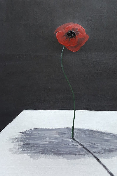 Original Acrylic Painting 188 - 'A Simple Poppy' – Remembrance Art